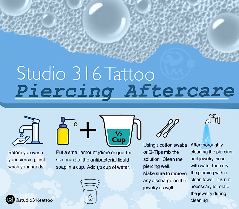 Piercing Aftercare – Studio 316 Tattoo & body Piercing
